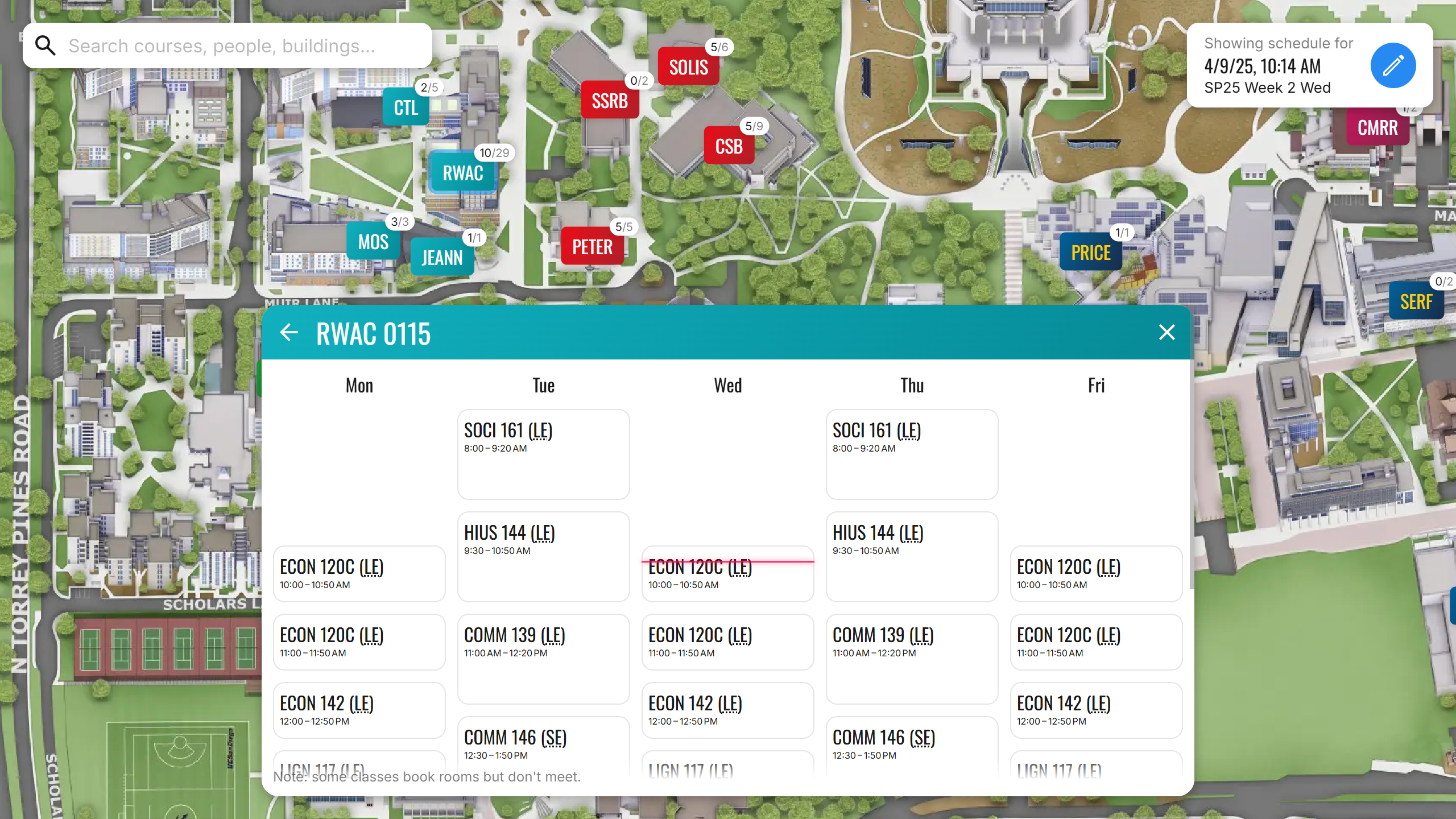 UCSD Classroom Schedules